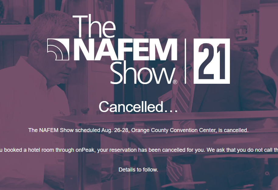 Organizers confirm NAFEM Show is cancelled